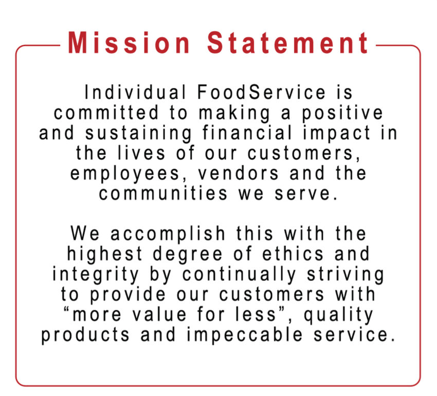 Welcome To Individual Foodservice Mission Statement Individual